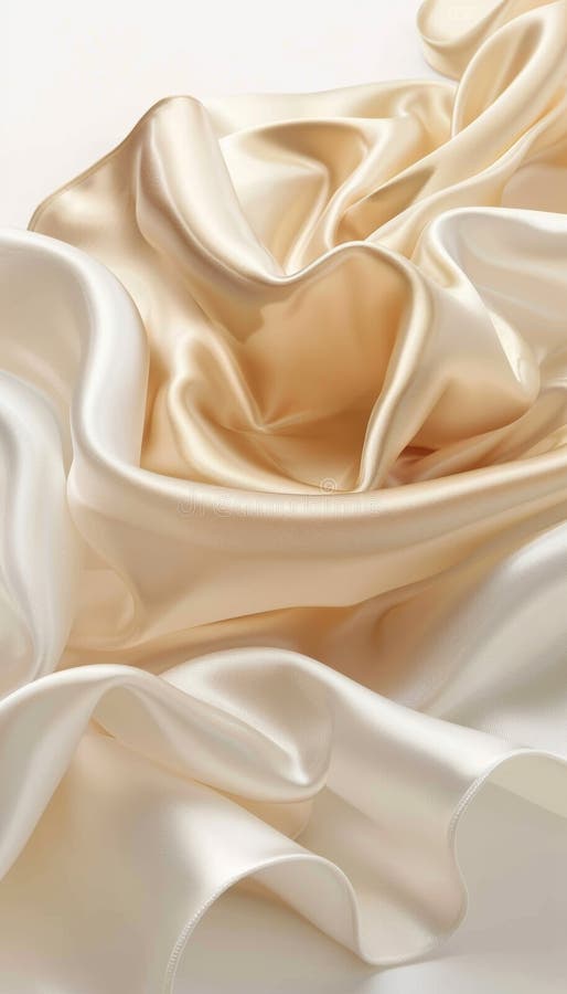 Soft Ivory Gold Silk Fabric Background or Texture, Romantic Satin ...