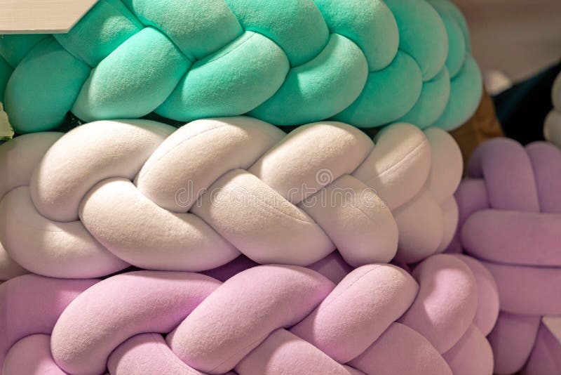Soft Knot Braid Pillow stock photo. Image of twist, bedding - 199673654