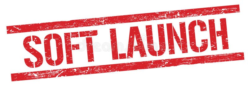 SOFT LAUNCH Text on Red Grungy Rectangle Stamp Stock Illustration ...