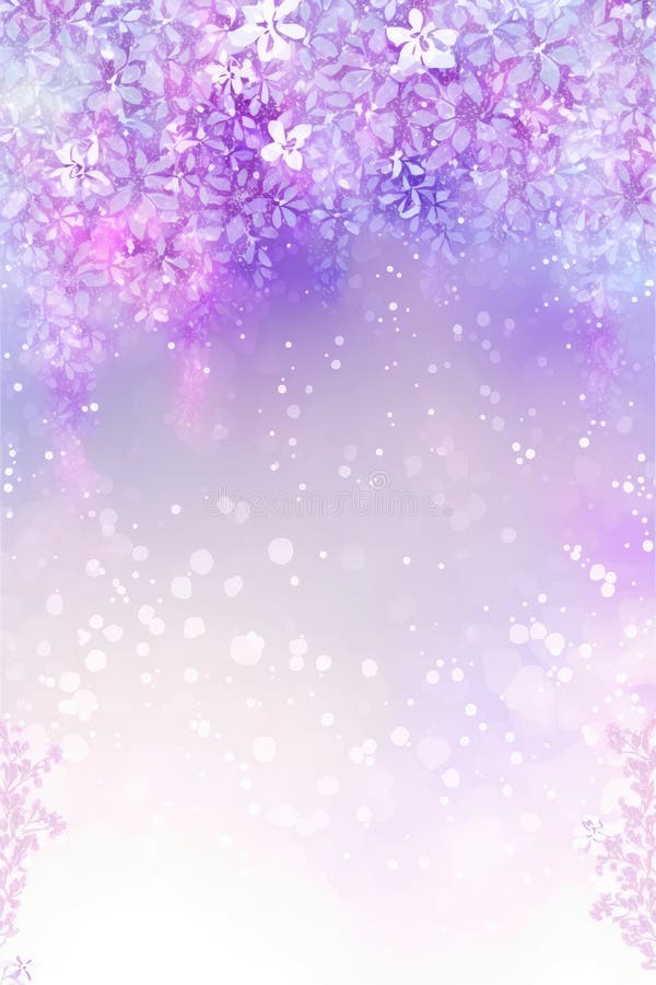 Soft Lavender Background Glitter Silhouettes Flowers Vertical Mobile ...