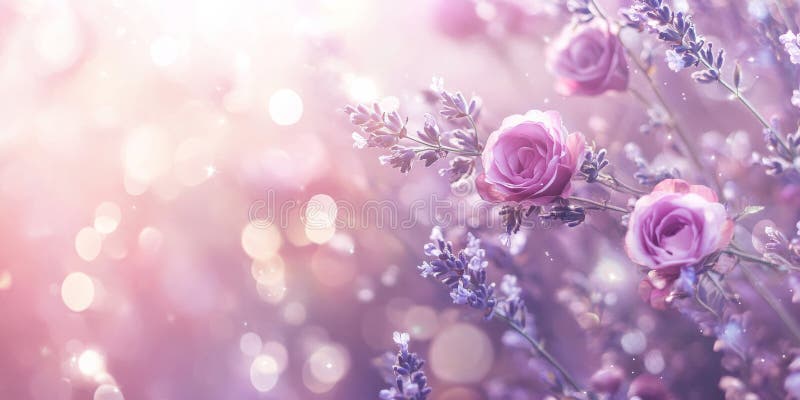 Soft Lavender and Rose Grainy Background with Delicate Light Leaks and ...