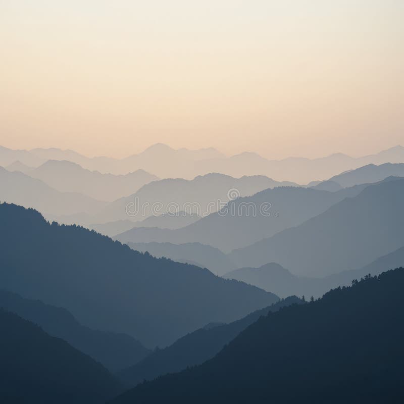 A Soft, Layered Atmospheric Gradient Resembling Distant Mountain Peaks ...
