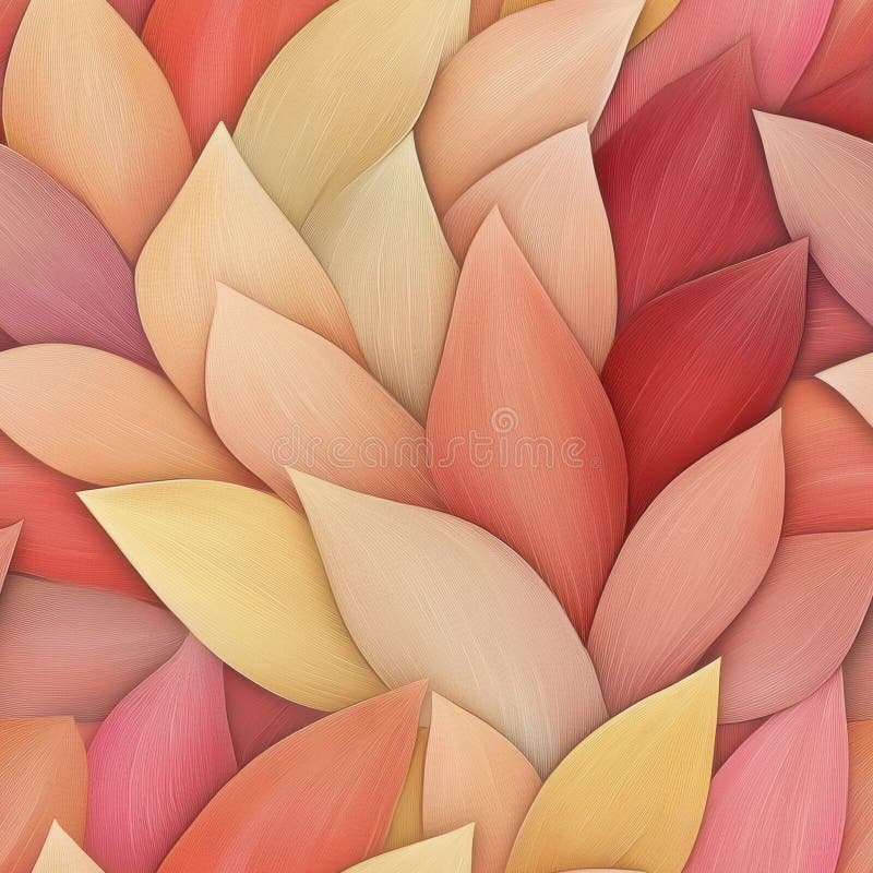 Soft Layered Autumn Leaves with Gradients in a Seamless Pattern Design ...