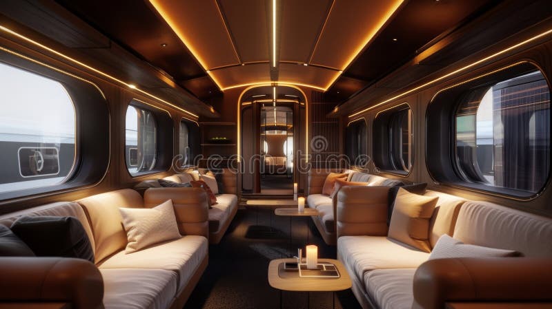 Soft Leather Seats and Warm Lighting Make this Train Car a Cozy and ...