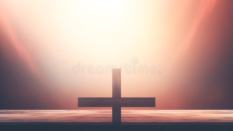 Soft Light Background with a Christian Cross. Stock Illustration ...