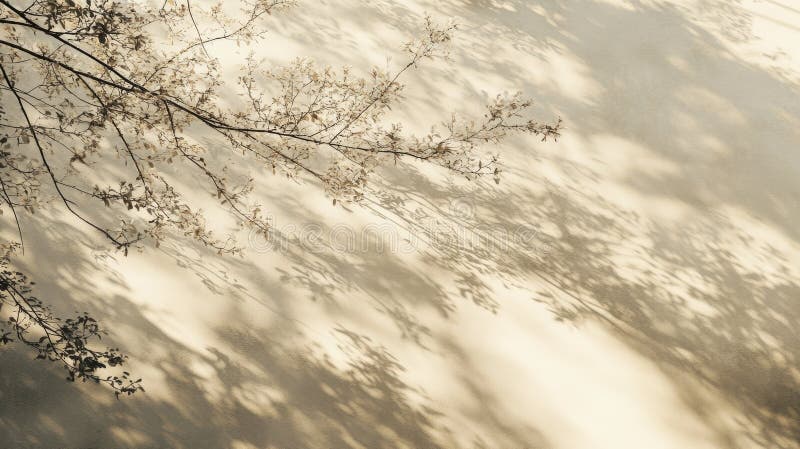 Soft Light Beige Backdrop Featuring Gentle Shadows of Delicate Branches ...