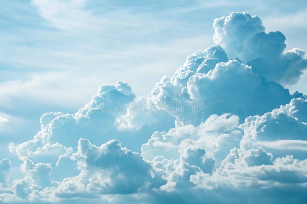 Soft Light Blue Clouds Evoking Springtime Atmosphere Stock Illustration ...