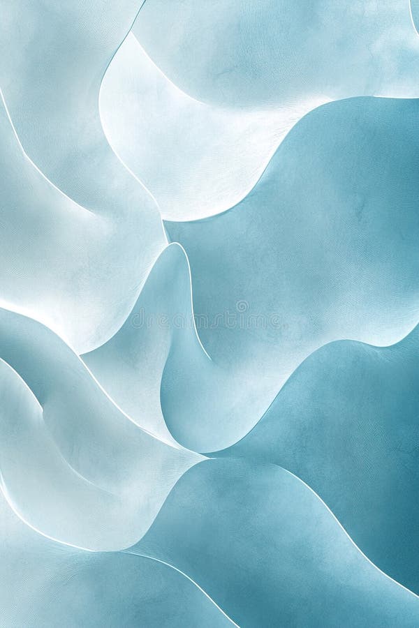 Soft Light Blue Gradient with Organic Curved Wave Patterns Creates a ...