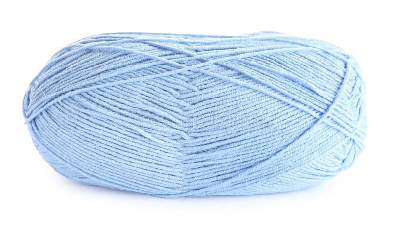 Soft Light Blue Woolen Yarn Isolated on White Stock Photo - Image of ...