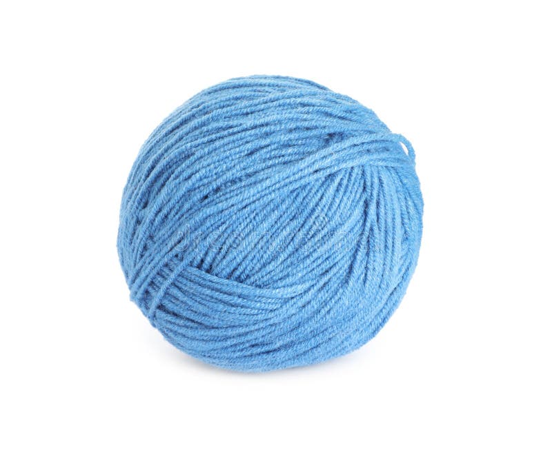Soft Light Blue Woolen Yarn Isolated on White Stock Photo - Image of ...
