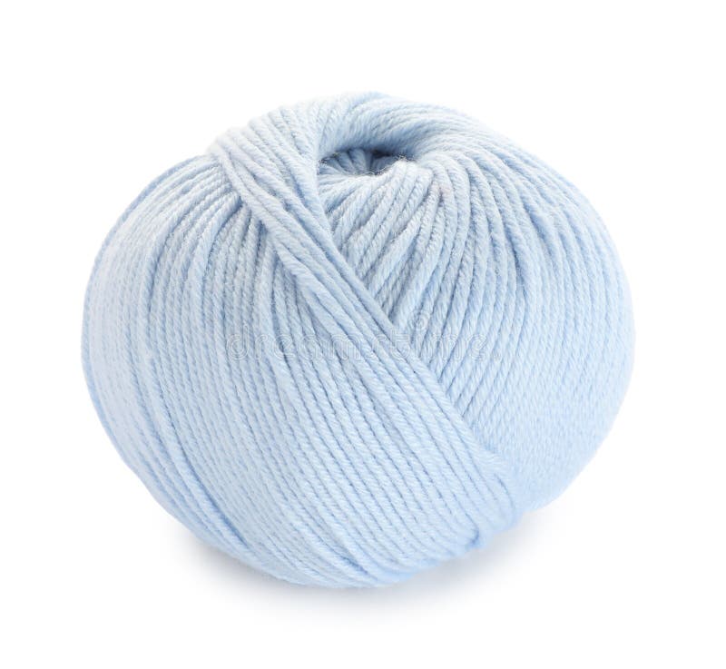 Soft Light Blue Woolen Yarn Isolated on White Stock Image - Image of ...