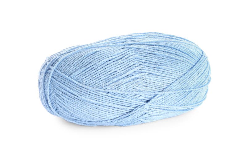 Soft Light Blue Woolen Yarn Isolated on White Stock Photo - Image of ...