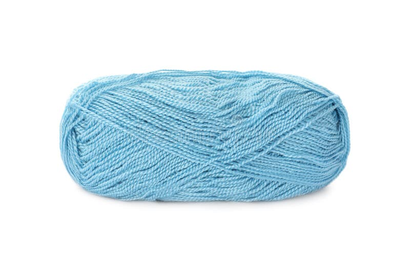 Soft Light Blue Woolen Yarn Isolated on White Stock Photo - Image of ...