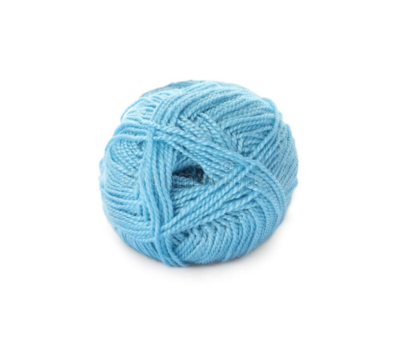 Soft Light Blue Woolen Yarn Isolated on White Stock Photo - Image of ...
