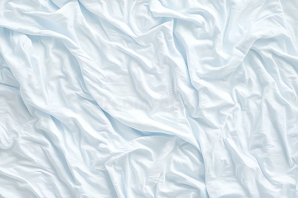 Soft Light Blue Wrinkled Fabric Texture Background Subtle Pastel Draped ...