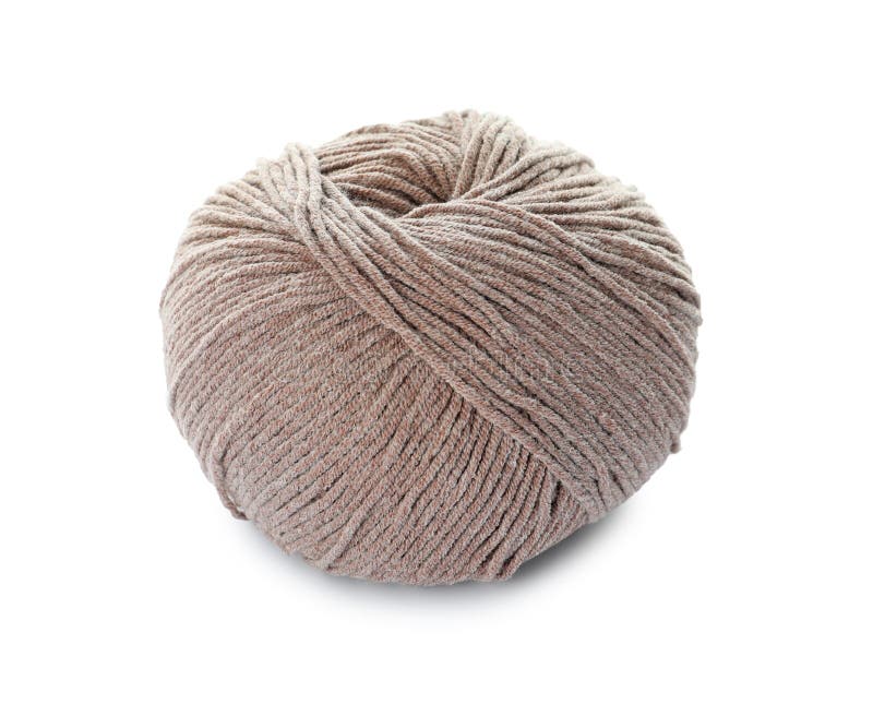 Soft Light Brown Woolen Yarn Isolated on White Stock Image - Image of ...