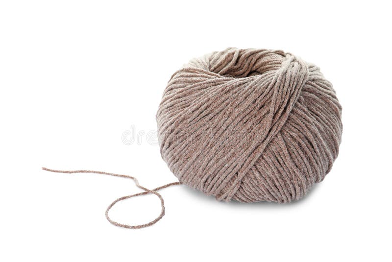 Soft Light Brown Woolen Yarn Isolated on White Stock Image - Image of ...