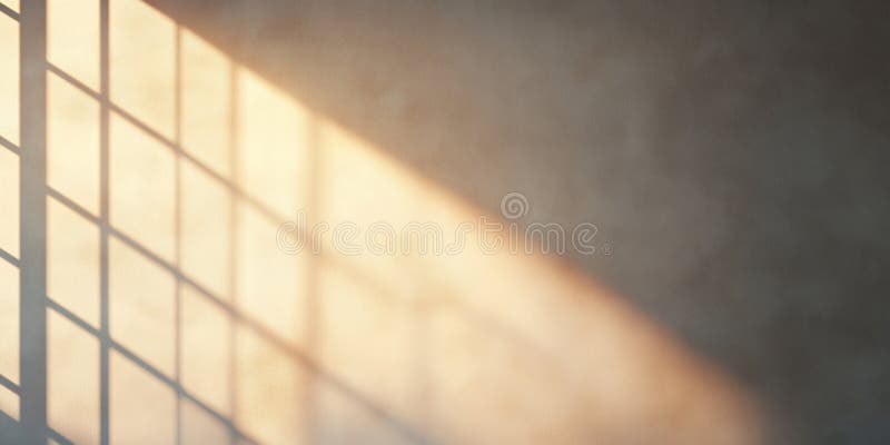 Soft Light Casts Shadows through Grid Pattern on Textured Wall ...
