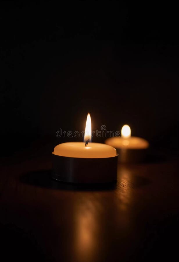 Soft Light from Flickering Candles Illuminates Tranquil Scene, Inviting ...