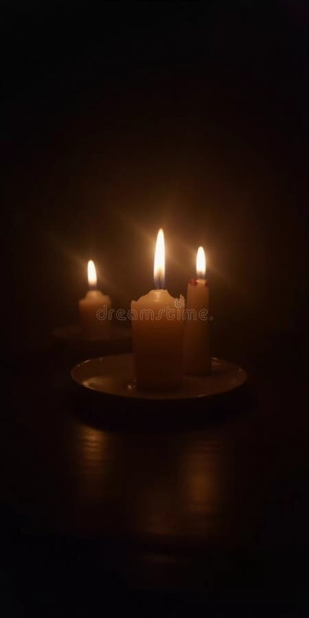 Soft Light from Flickering Candles Illuminates Tranquil Scene, Inviting ...