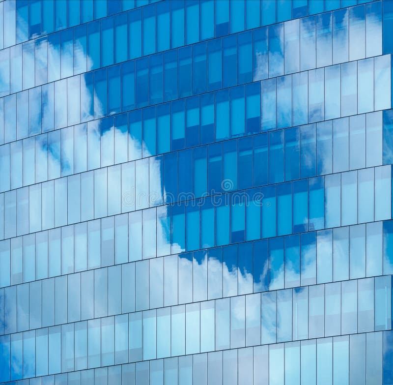 Soft Light Glass Wall Exterior Architecture Building Reflection Cloud ...