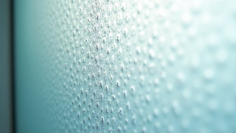 Soft Light Glows through Textured Glass Dotted with Morning Dew Stock ...