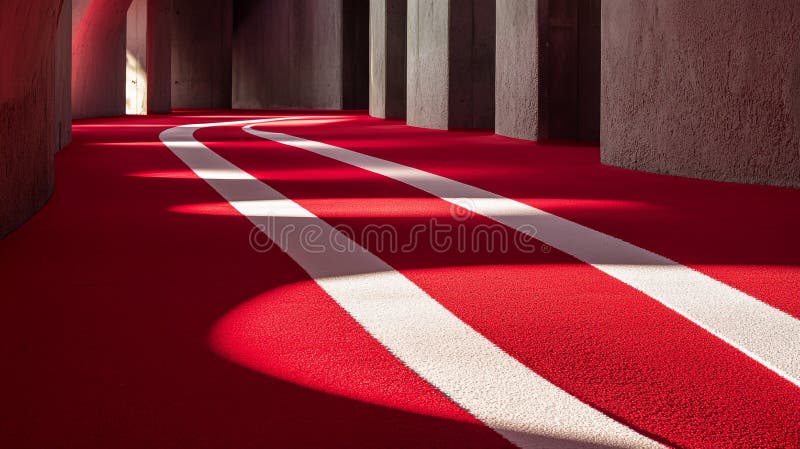 Curved Paths in a Modern Architectural Space with Contrasting Colors ...