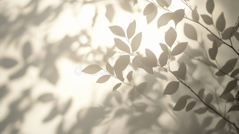 Soft Light and Leaf Shadows on a Wall Stock Illustration - Illustration ...