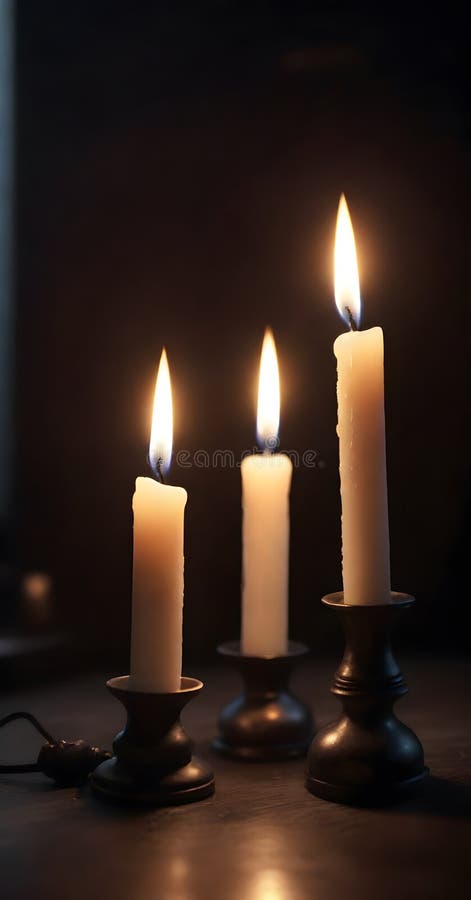 Soft Candlelight Glow in a Dark Room Stock Photo - Image of glow ...