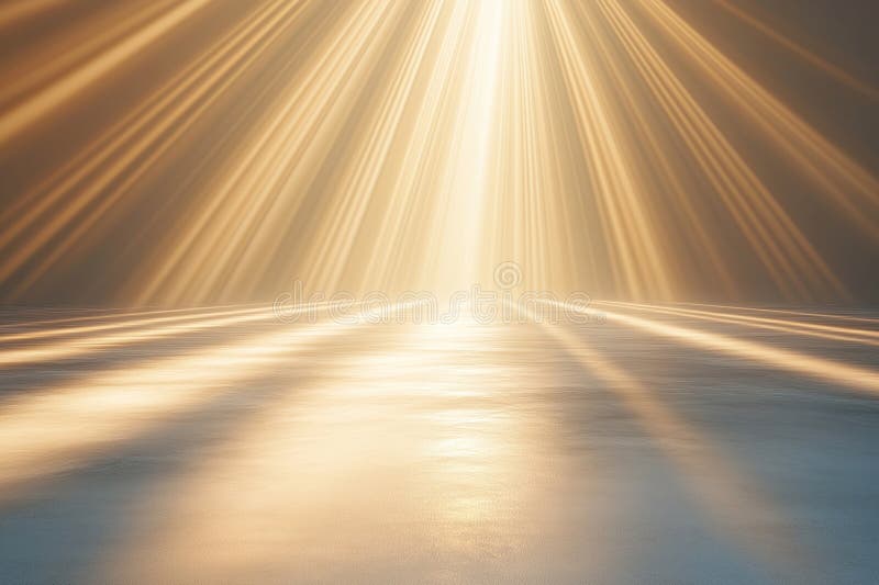 Soft Light Rays Radiate from Above Ivory Background. Light Beams Create ...