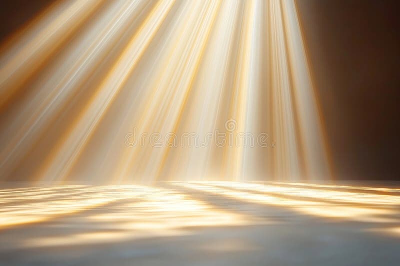 Soft Light Rays Radiate from Unseen Source. Warm Glow Illuminates Ivory ...