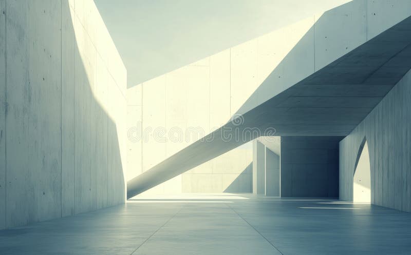 A Soft Light Reflection is Visible on the Smooth Gray Concrete Surface ...