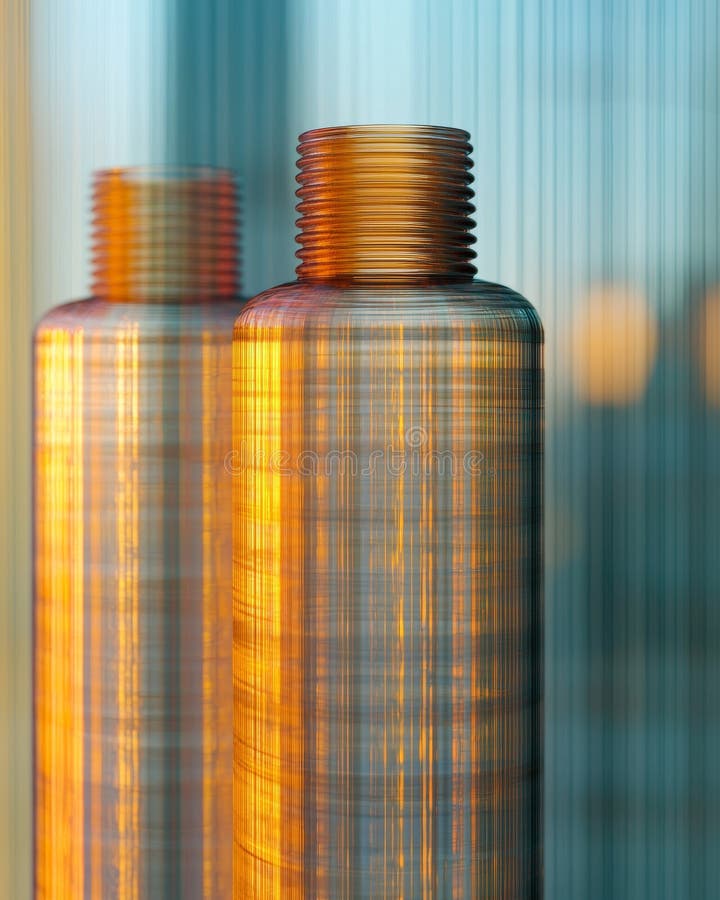 Soft Light Reflections on Transparent Bottles Stock Illustration ...