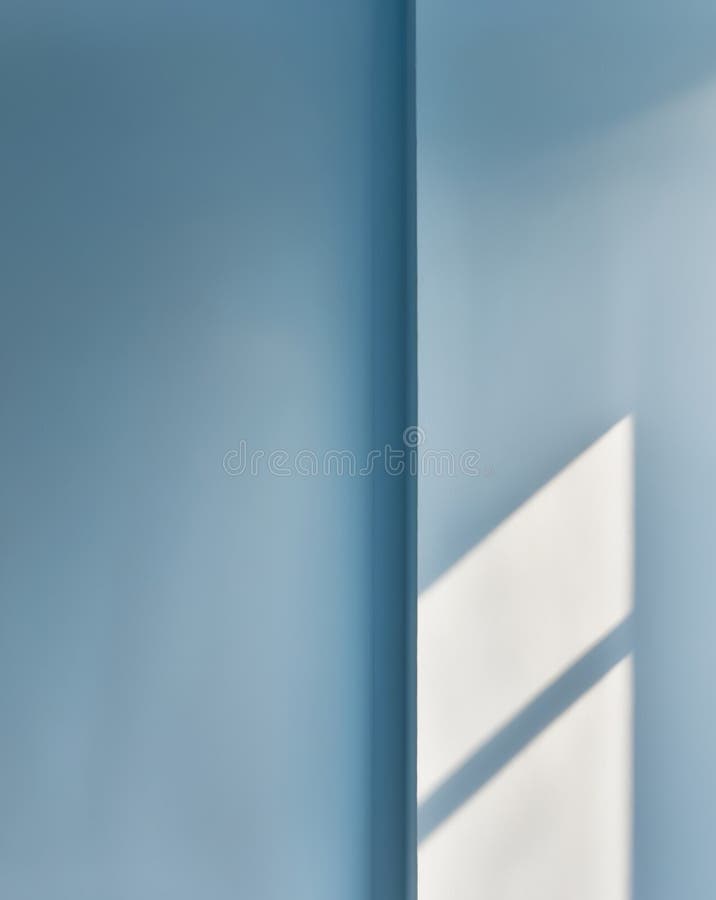 Soft Light and Shadow on Blue Wall Surface. Stock Image - Image of ...