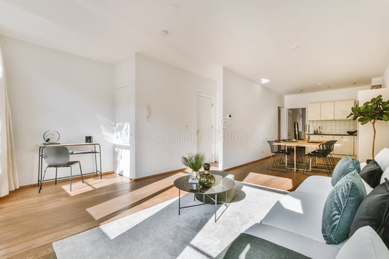 Soft Light Sofa in a Cozy Living Room Stock Image - Image of elegance ...