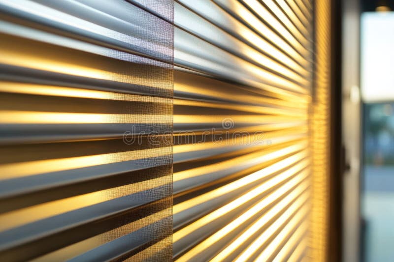 Light Filters through Blinds Creating Patterns in a Modern Interior ...