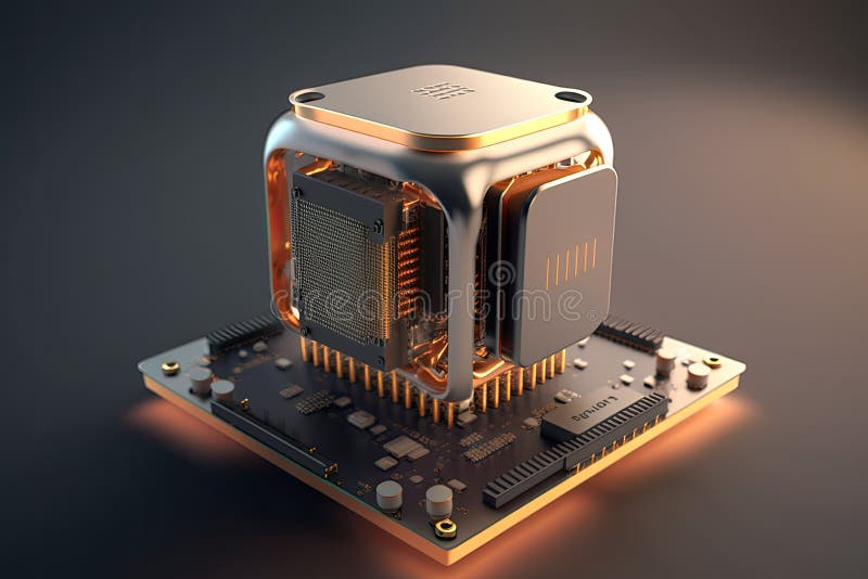 Soft Lighting CPU on the Motherboard Stock Illustration - Illustration ...