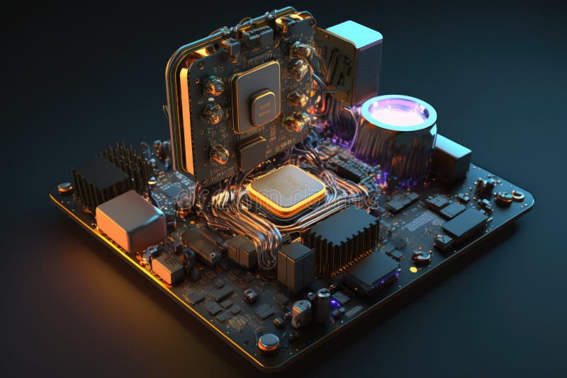 Soft Lighting Motherboard with Big CPU, Generative AI Technology ...