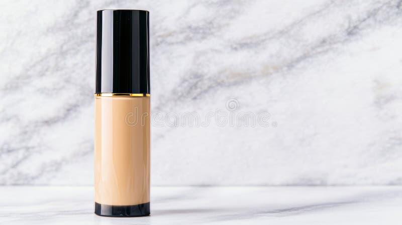 Soft Lighting Highlights a Cosmetic Foundation Bottle Positioned on a ...