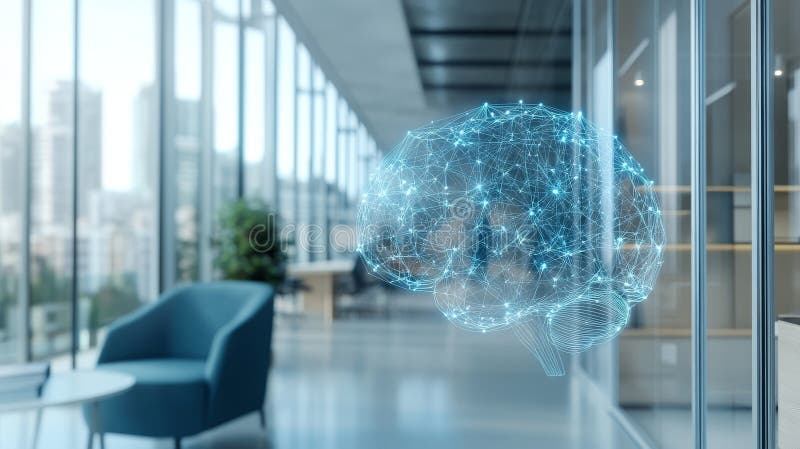 Soft Lighting Illuminates an Artificial Brain Model Positioned on a ...