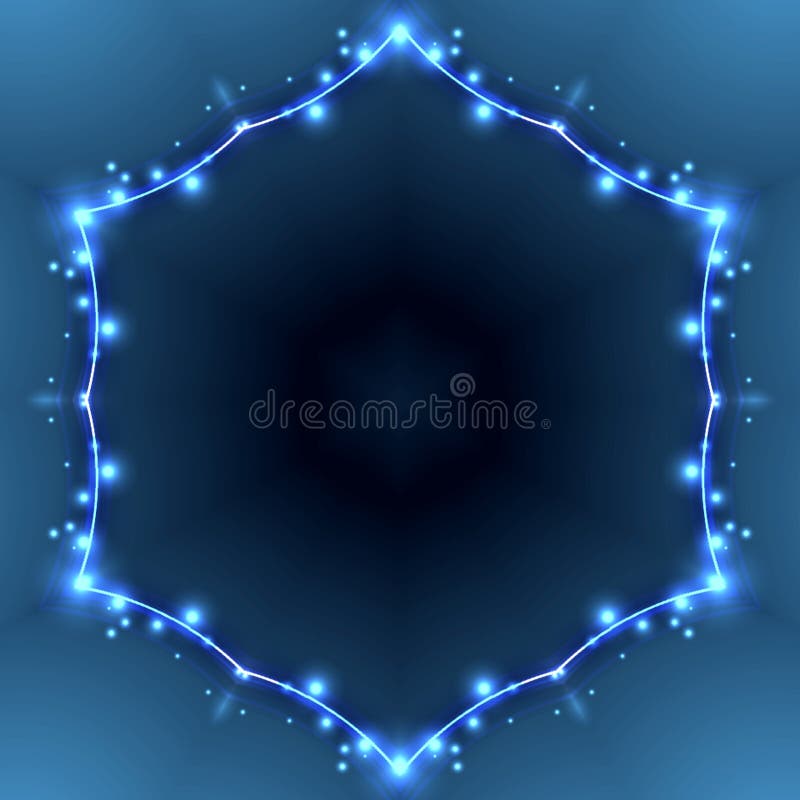 Soft Lights Ring, Blue Lights, Light Frame, Blue Background, Polygon ...
