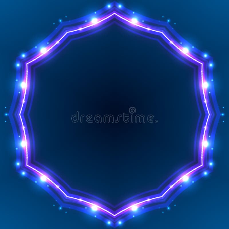 Soft Lights Ring, Blue Lights, Light Frame, Blue Background, Polygon ...