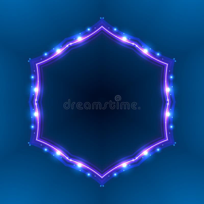 Soft Lights Ring, Blue Lights, Light Frame, Blue Background, Polygon ...