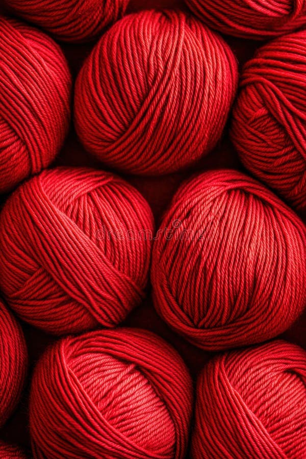 Maroon Wool Yarns Arranged Flat Lay Pattern Showcasing Soft Fibers ...