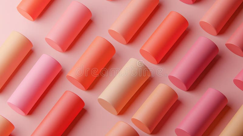 Soft Matte Lipstick Tubes Aligned in Gradient, Neutral Background ...