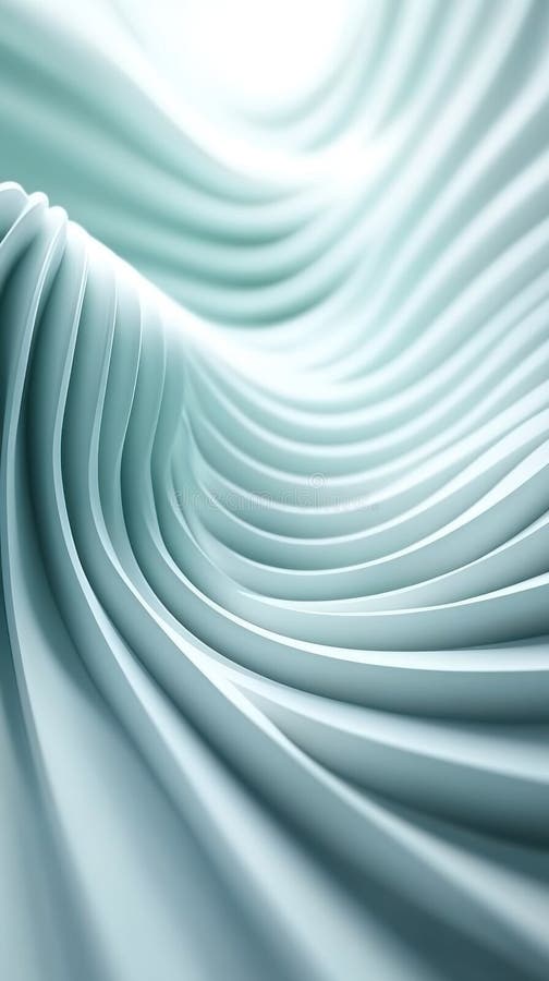 Elegant Abstract Waves in Soft Mint Green with Smooth Curved Lines and ...