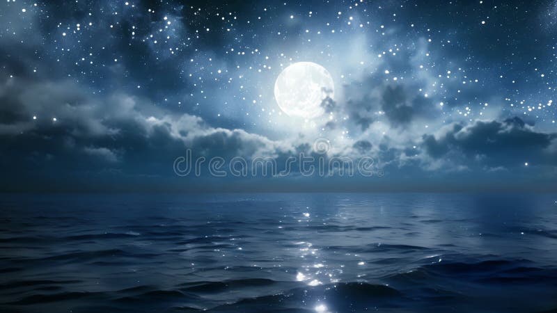 Soft Moonbeams Dance on the Surface of the Water Creating a Peaceful ...