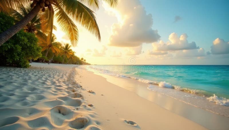 Soft Morning Light Illuminates Cancun Beach Sands, Sun, Waves, Soft ...