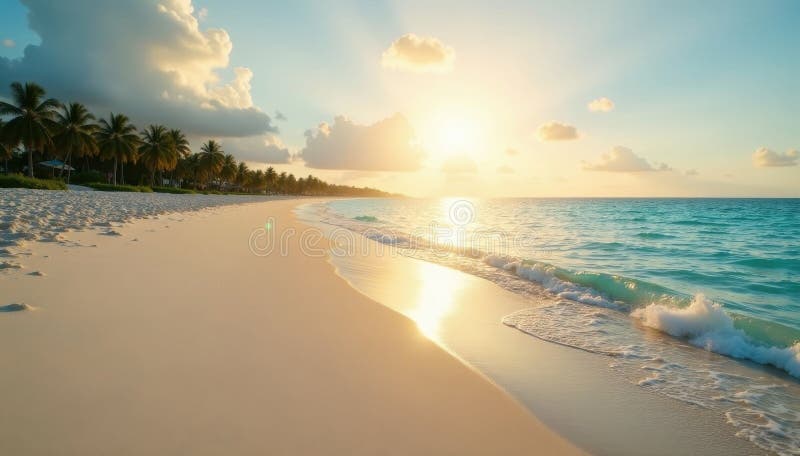 Soft Morning Light Illuminates Cancun Beach Sands, Morning, Vacation ...