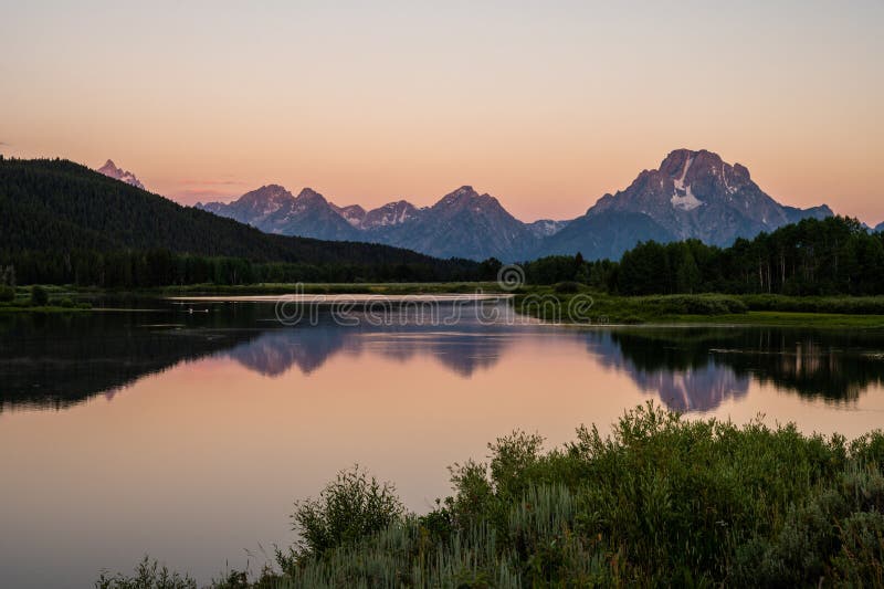 Soft Morning Light at Oxbow Bend Stock Photo - Image of beautiful ...